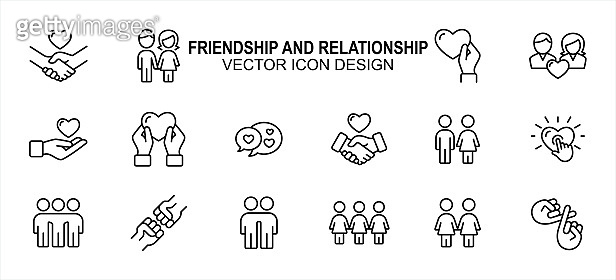 Simple Set of friendship and relationship Related Vector icon user ...