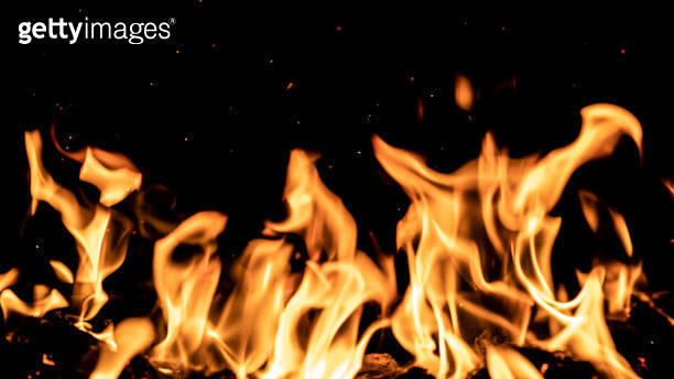 Fire flames and sparks particles (a blending mode screen can be use to ...