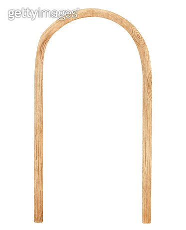 Watercolor wooden archway. Hand drawn wedding arch with wood texture ...