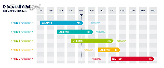 Project Timeline Infographics, 12 months timeframe and milestones with ...