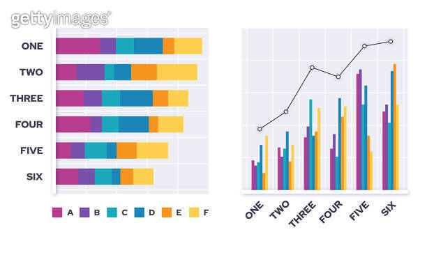 Modern Bar Chart Line Graph Infographic Design Elements 이미지 (1353611810 ...
