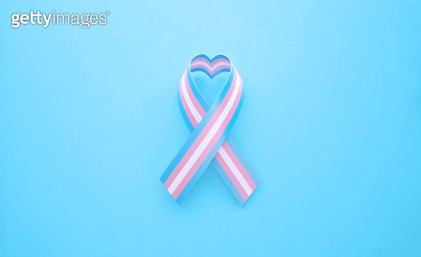 Transgender Pride Flag Concept - Heart Shaped Social Awareness Ribbon ...