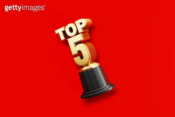 Top 5 Concept - Top 5 Award Sitting On Red Background (1316119774) 일러스트 ...