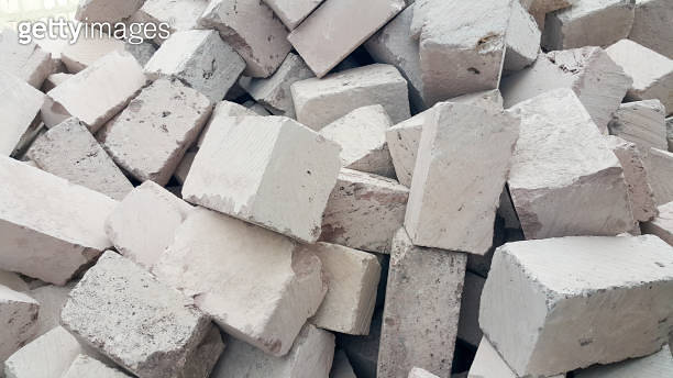 Blocks made of tuff. A lot of stones for the construction of buildings ...