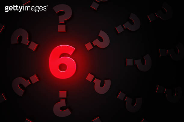 Q And A Concept - Red Number Six Glowing Amid Black Question Mark ...