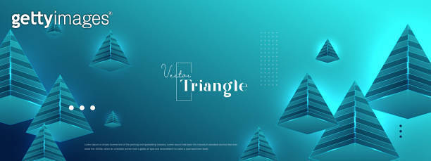 Abstract blue 3d pyramids background. Vector illustration 이미지 ...