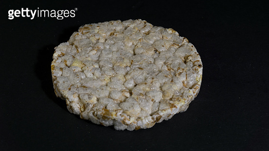 Grain crispbreads crispy rice and diet bread. Stack of puffed whole ...