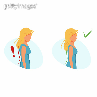 Banner topic curvature spine. Woman with straight back. Hump. Beauty ...