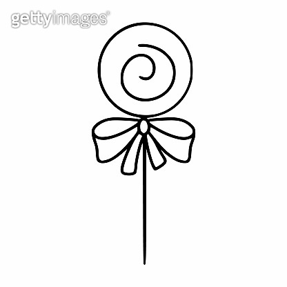 Lollipop on stick. Sweets for children. Vector doodle illustration ...