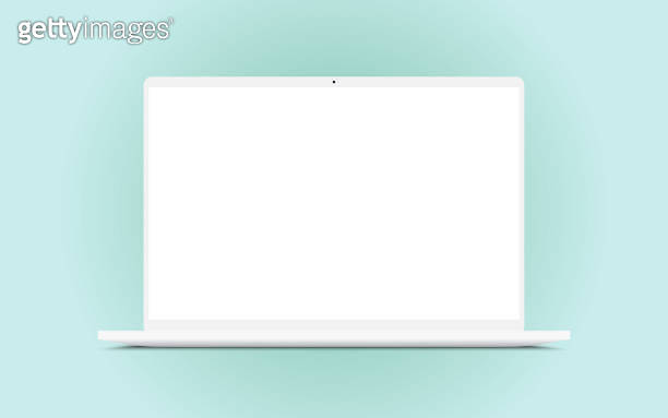 Realistic clean white notebook laptop computer mockup 이미지 (1340878027 ...