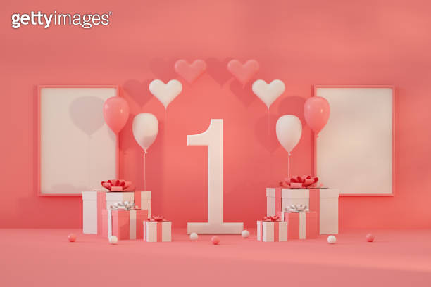 Number 1 Party Concept, Empty Frames, Celebration, Birthday ...
