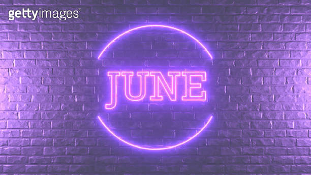 June Neon Lighting Sign on Brick Wall 이미지 (1293968707) - 게티이미지뱅크
