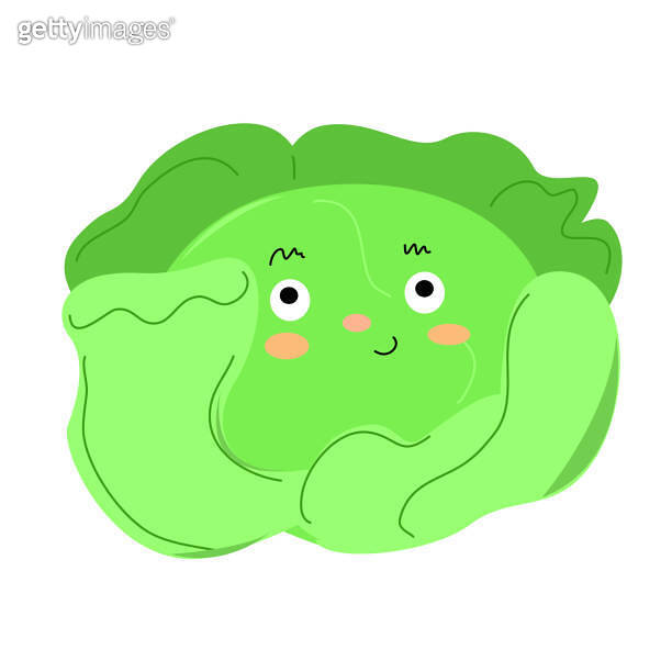 Smiling cabbage with eyes and facial expressions. (1322279255) 일러스트, 무료 ...