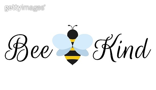 Bee kind vector design with flying bees cartoon flat style. (1335694000 ...