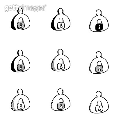 user login doodle vector icon. Drawing sketch illustration hand drawn ...