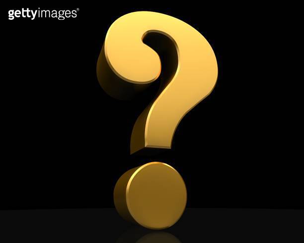 Question mark interrogation point golden ? sign query symbol 3d icon ...
