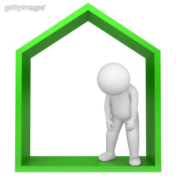Quarantine sign stay home symbol isolation icon green house waiting ...