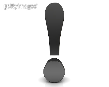 Exclamation point black sign 3d exclamation mark warning symbol ...