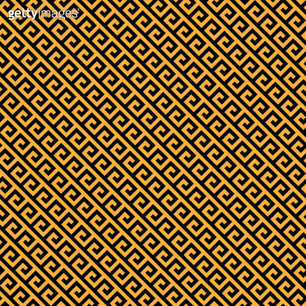 Abstract seamless pattern of diagonal meanders. Ancient Greek style ...