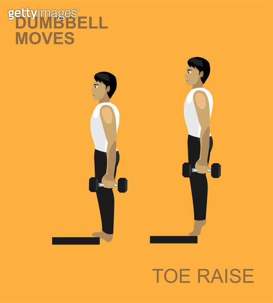 Toe Raise Dumbbell Moves Manga Gym Set Illustration 이미지 (1303756079 ...