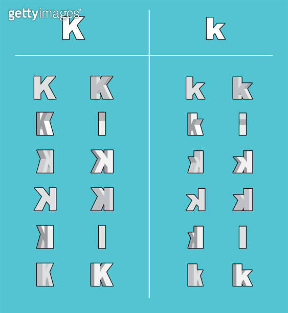 3D Animation Capital Letters Lower Case K 이미지 (1333856127) - 게티이미지뱅크