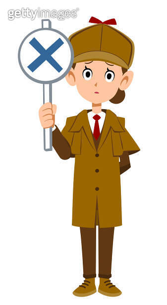 The whole body of a female detective telling a mistake (1332637810 ...