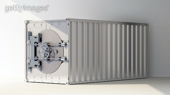 shipping container with safe door 이미지 (1328835438) - 게티이미지뱅크