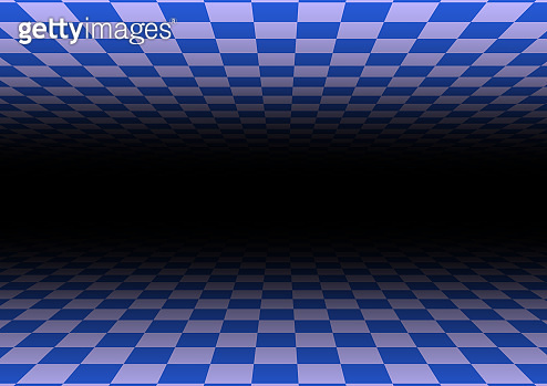 Illustration of a blue checkered space with depth 이미지 (1298244806) - 게티 ...