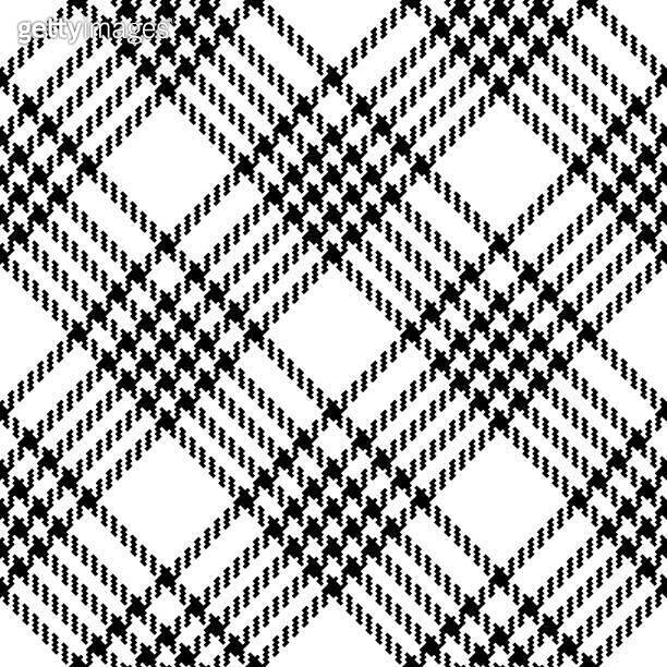 Tweed plaid pattern in black and white. Seamless pixel textured ...
