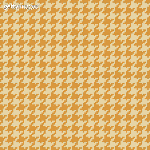 Houndstooth check pattern vector in mustard yellow. Seamless spring ...