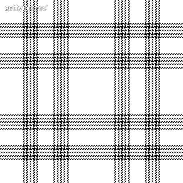 Black white plaid pattern seamless vector texture. Simple line tartan ...