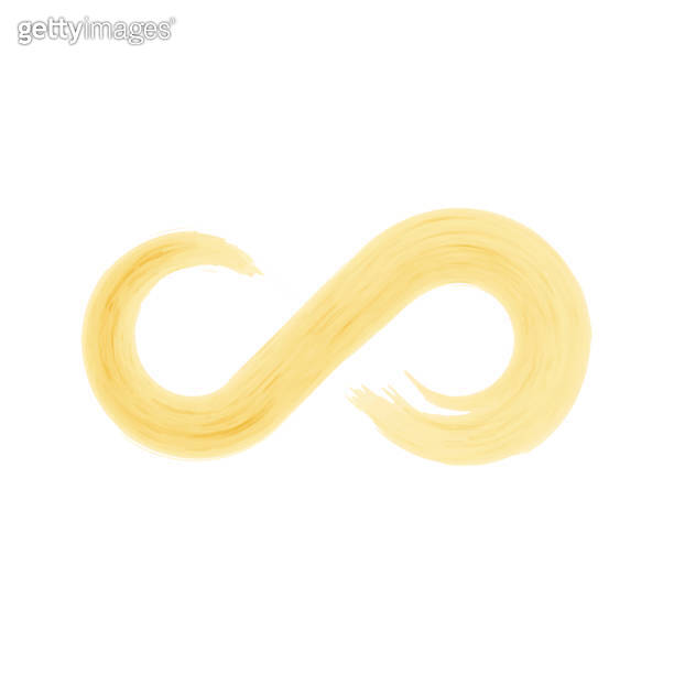 Orange infinity symbol icon. Hand drawn watercolor vectori illustration ...