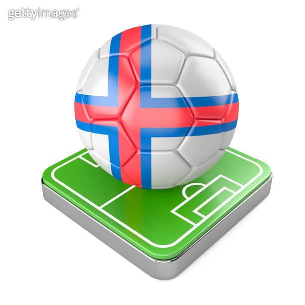 Soccer Ball Icon with National Flag of Faroe Islands and Soccer Field ...