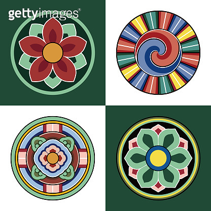 Dan-cheong. Korean traditional decorative art of temples. 이미지 ...