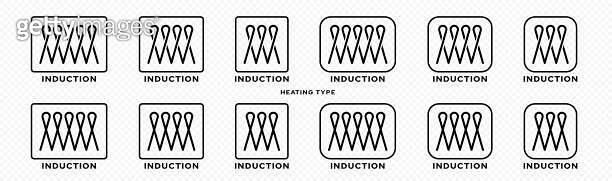Product packaging concept. Marking is an induction type of heating ...