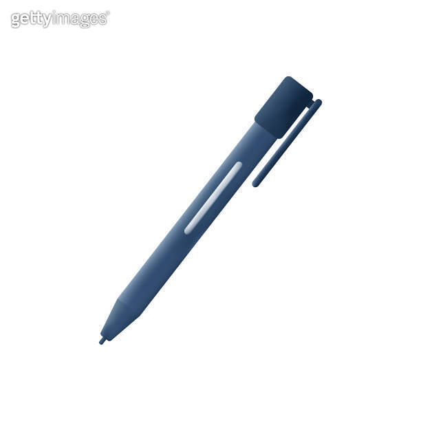 Pen 3d icon. Isolated an object of ballpoint, capillary or gel pen. An ...