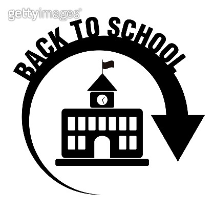 Back to school icon with circular return arrow and school. 이미지 ...