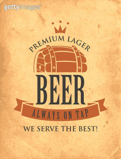 vintage vector banner on the theme of draught beer (1300516580) 일러스트 ...