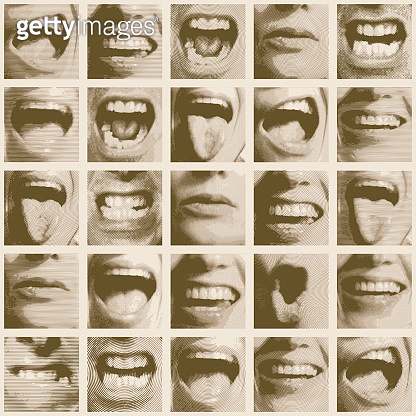 Seamless pattern with human mouths and lips 이미지 (1322665745) - 게티이미지뱅크