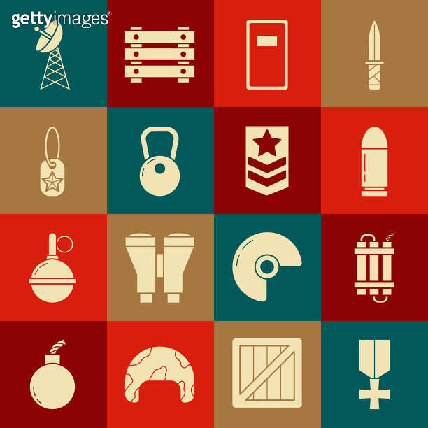 Set Military reward medal, Detonate dynamite bomb stick, Bullet, Police ...