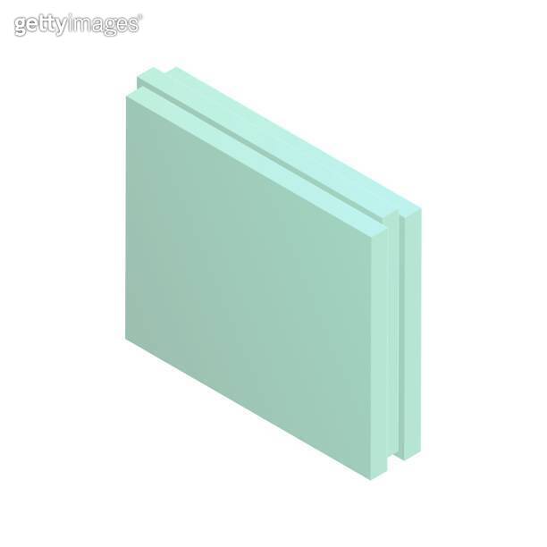 Isometric vector illustration wall gypsum board isolated on white ...