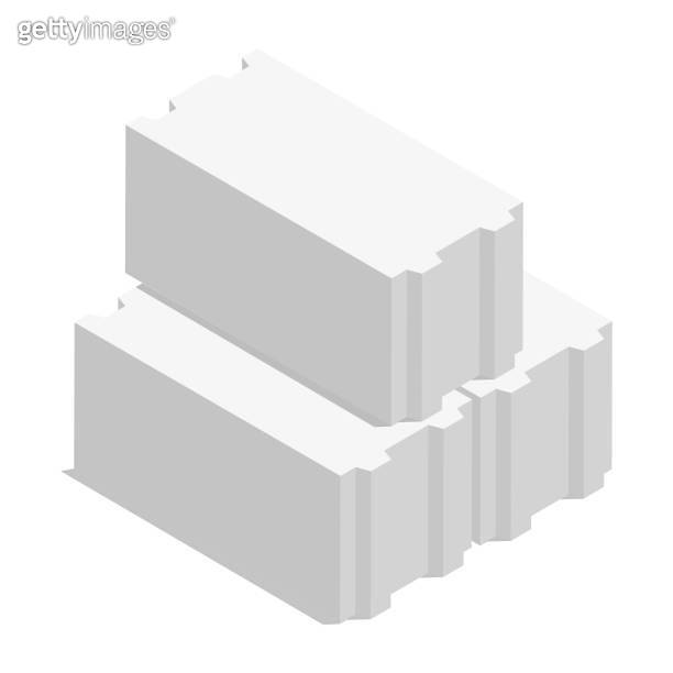 Isometric vector illustration pile of concrete blocks isolated on white ...