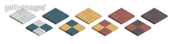 Isometric vector illustration concrete paver blocks isolated on white ...