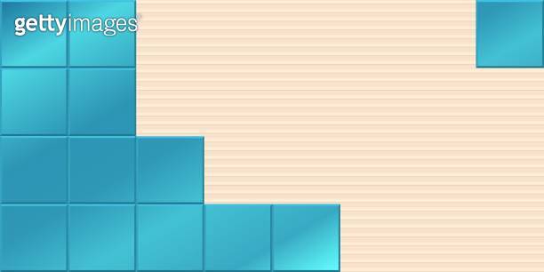 Vector illustration blue ceramic tiles installing with adhesive ...