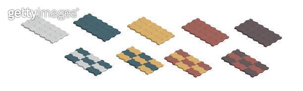 Isometric vector illustration concrete paver blocks isolated on white ...