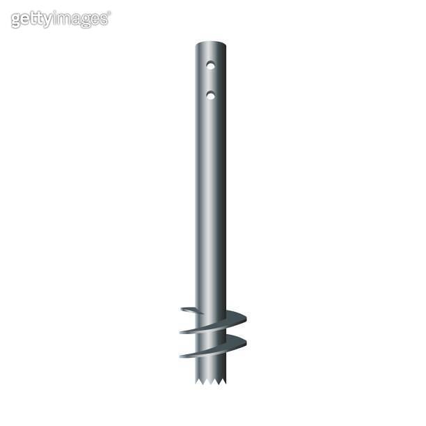 Vector illustration steel screw round pile isolated on white background ...