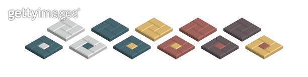 Isometric vector illustration concrete paver blocks isolated on white ...