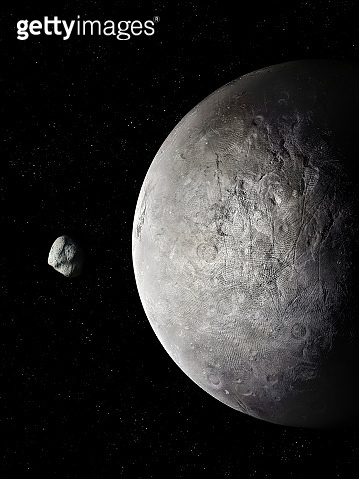 Planetary satellite. Secondary planet with asteroid. 이미지 (1349963931 ...