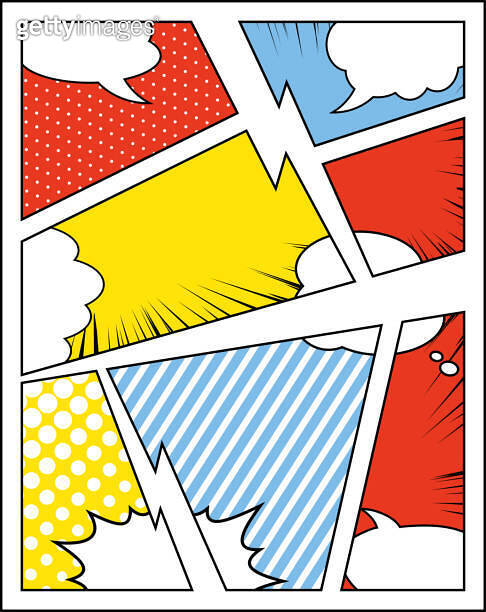 comic strip frame,panel layout and speech bubble (1312576406) 일러스트, 무료 ...