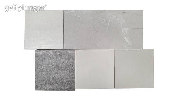 ceramic tile samples in grey color tone consists concrete, stone ...